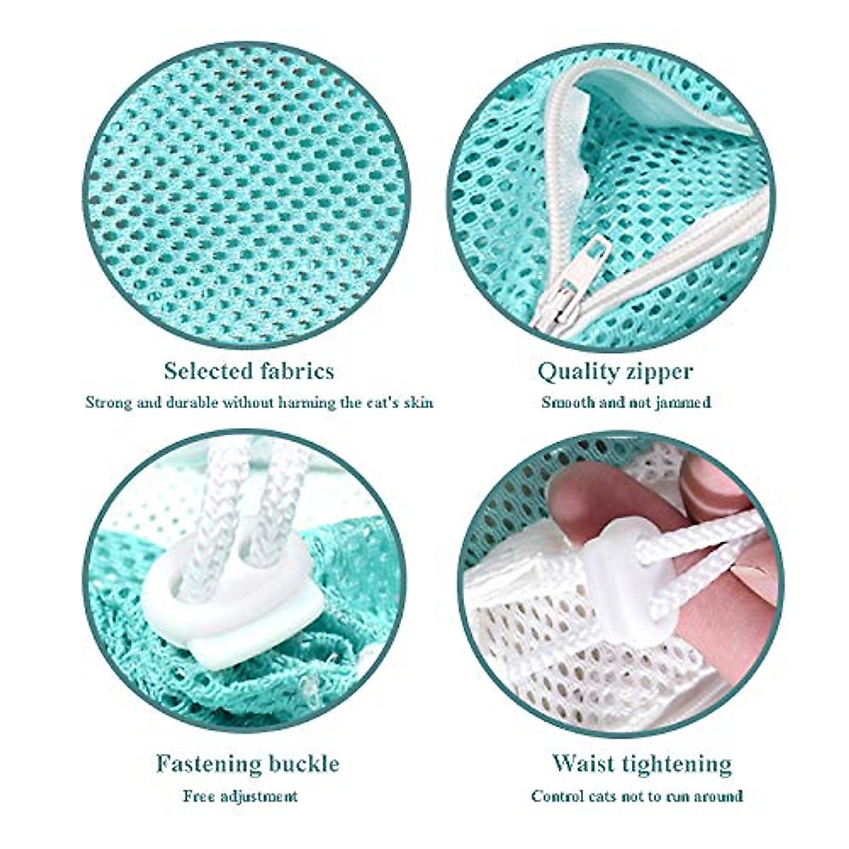 HATIKY Cat Bathing Bag，Puppy Dog Cleaning Shower Bag- Adjustable Anti-Bite and Anti-Scratch Polyester Soft Restraint Cat Grooming Bag for Bathing, Nail Trimming, Injection, Medicine Taking (Green)