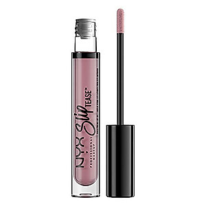 NYX PROFESSIONAL MAKEUP Slip Tease Full Color Lip Oil, Liquid Lipstick - Entice (Cool Gray Plum)