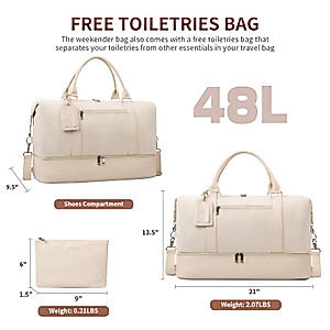 Weekend bag for Women Overnight Bag Large Travel Bag Carry on Weekend Duffle Bag with Shoe Compartment Fit Perfect for Travel Business Gift(Pink)