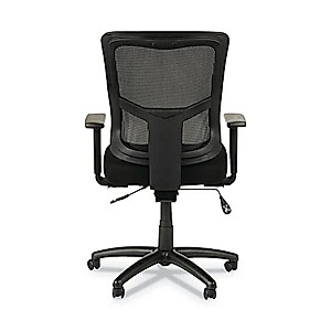 Alera Elusion II Series Mesh Mid-Back Synchro Seat Slide Chair, Supports Up to 275 lb, 17.51" to 21.06" Seat Height, Black