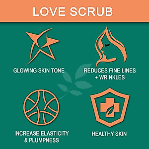 Volim Love Scrub with Hyaluronic Acid Natural Face Exfoliator for Wrinkles, Acne, Fine Lines, Blackheads & Clogged Pores
