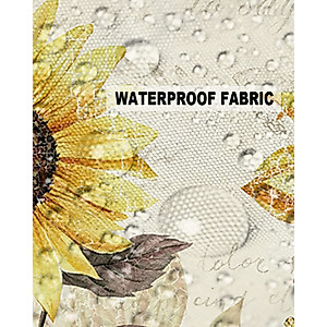 EwdeWwo Sunflower Outdoor Pillow Covers Pack of 2, Retro Sunflower Floral Butterfly Waterproof Pillow Covers Seasonal Spring Summer Throw Pillowcase for Patio Funiture Garden Tent, 16 x 16 inch