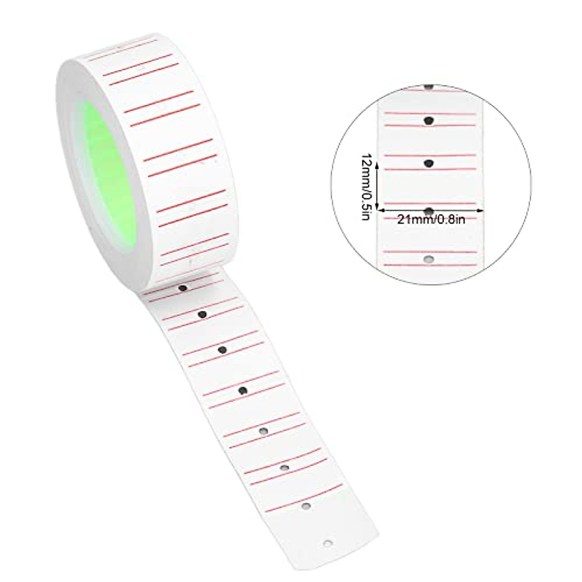 Jopwkuin Price Tag Labels, Clear Printing Quick Drying Ink Paper Price Stickers Smooth Output with Red Lines for MX5500 Labeller