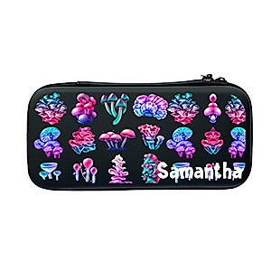 Groovy Case Made For Nintendo Switch Personalized Name Switch OLED Console Games Protective Funny Mushrooms Travel Carry Case for Gamers Kids Girls MB128