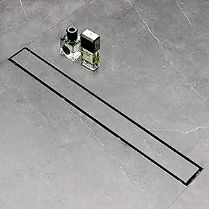 SaniteModar 24 inch Linear Shower Drain comes with Tiled Stealth and 304 Stainless Steel Brushed Polished 2 in 1 Panels.Tile Insert Shower Drain is Equipped Adjustable Feet,Hair Filters