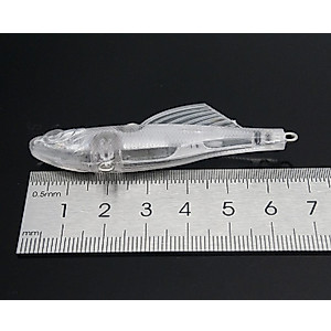 10PCS Unpainted Lure Blanks 13.88g 6.8cm with 4mm Free Fishing Eye VIB Crankbait Baits Simulation Blank Body Clear Hard Baits Trout Salmon Minnow Lure Popper Lures Topwater Freshwater 4mm 8242