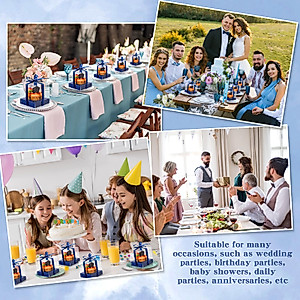 Thenshop 50 Pcs Clear Cupcake Boxes Individual 3.5 Inch Plastic Single Cupcake Containers Boxes with Inserts and Ribbon Individual Cake Storage Holders for Cake Kitchen(Dark Blue)