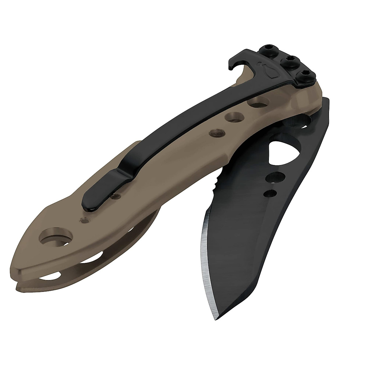 LEATHERMAN, Skeletool KBX Pocket Multitool with Knife and Bottle Opener, Coyote Tan