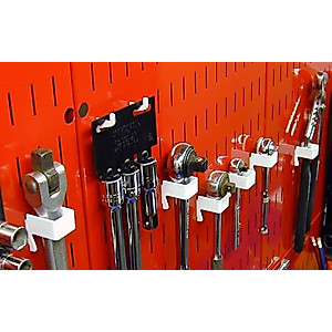 Wall Control Pegboard 1in x 1in C-Bracket Slotted Metal Pegboard Hook for Wall Control Pegboard and Slotted Tool Board – White