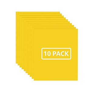 FUNKAKA Yellow HTV Heat Transfer Vinyl Bundle, 12" x 10" Glossy Yellow Iron on Vinyl for T-Shirt, 10 Sheets Sticky HTV Vinyl for All Cutter Machines Easy to Cut & Weed for Heat Vinyl Design