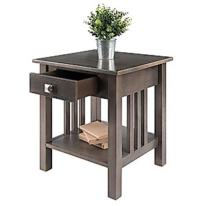 Winsome Stafford Occasional Table, Oyster Gray 19.92 x 18.98 x 22.05