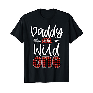 Daddy of the Wild One Buffalo Plaid Lumberjack 1st Birthday T-Shirt