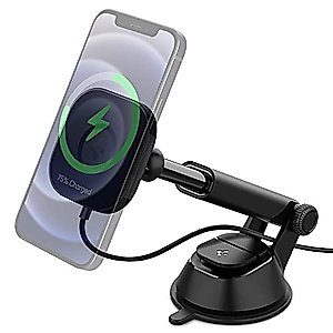 Spigen OneTap Pro Designed for Magsafe Fast Wireless Car Charger Mount (Magnetically Levitate & Fast Charge iPhone 14, 13,12 Models Even The Max Model)