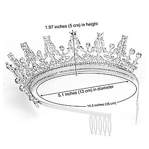 COCIDE Silver Tiara and Crown for Women Birthday Tiara for Girls AB Crystal Queen Crown Rhinestones Hair Accessories for Bride Party Bridesmaids Wedding Halloween Costume Cosplay Gift