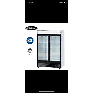 51" glass door merchandiser refrigerator beverage cooler swing door
