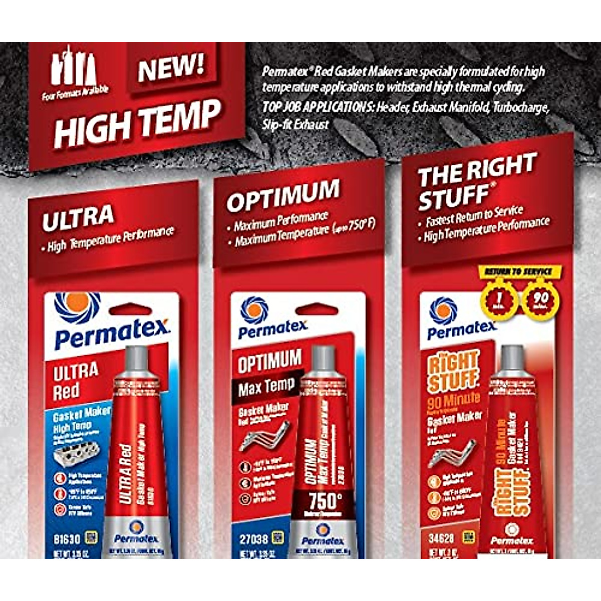 Permatex 81624 Ultra Red High Temperature Gasket Maker, 13 oz