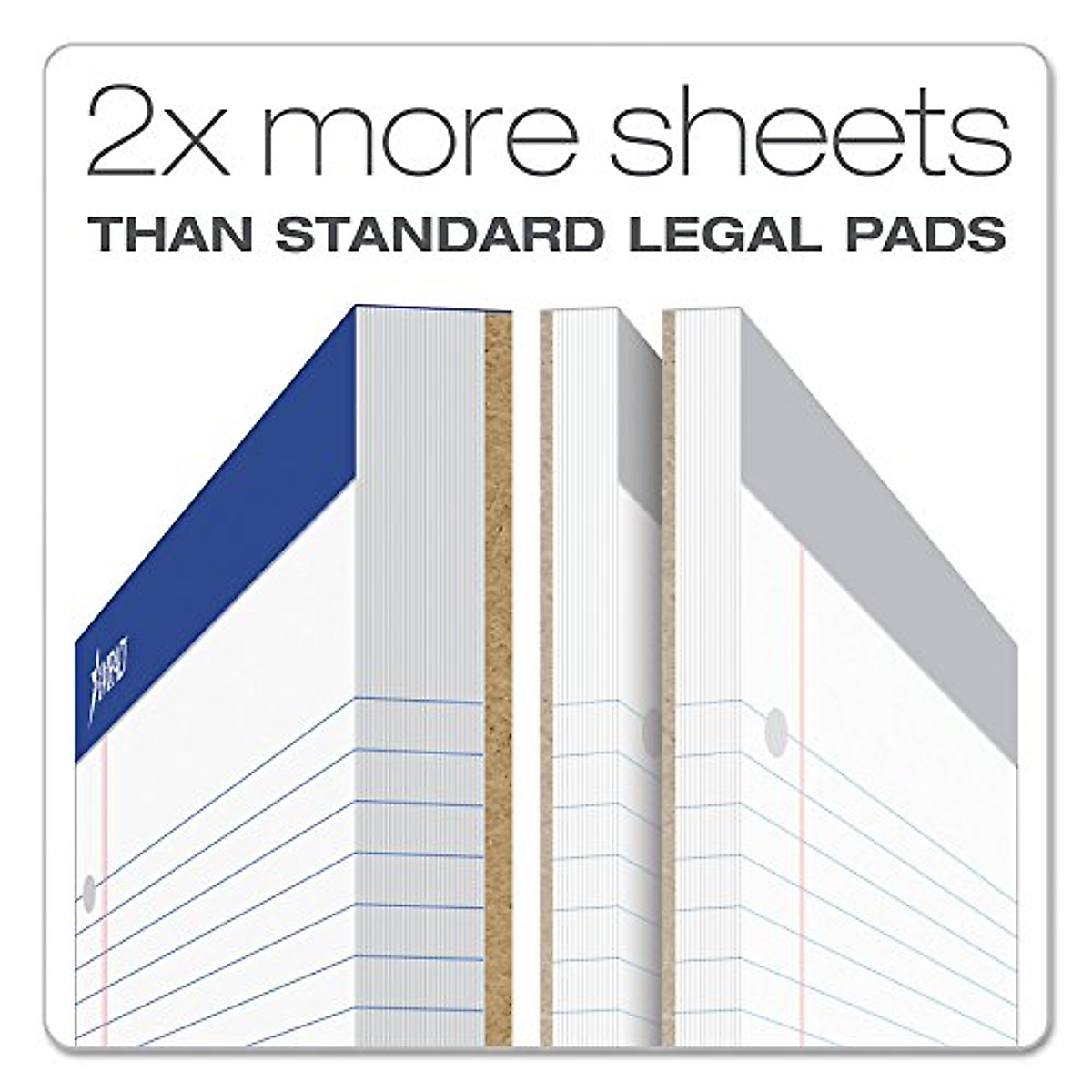 Ampad Evidence Dual-Pad Notepad 8-1/2" x 11-3/4", Legal Ruled, White, 100 Sheets/Pad