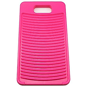 ZYAMY Antiskid Mini Washboard Plastic Washing Board Household for Kids Shirts Clean Laundry Lime Washboard for Laundry, Rose Red