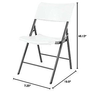 Lifetime 80191 Light Commercial Folding Chair, White Granite with Gray Frame, 4 Pack