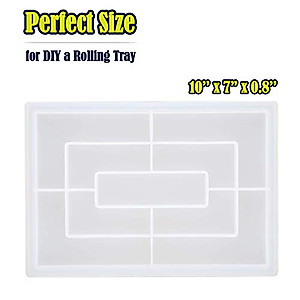 Vusnud Rolling Tray Resin Mold, Resin Rolling Tray Mold, Large Silicone Epoxy Resin Mold Tray, Epoxy Molds for Resin Casting