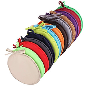 Garneck Round Chairs Seat Cushion Sponge Stool Pad Chairs Cover Slipcover with Rope Ties for 0ffice Home School Restaurant 38CM (Purple)