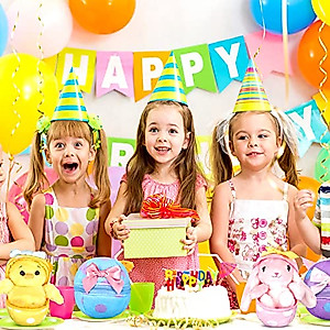 Skylety 4 Packs Easter Egg Stuffed Animals 6 Inch Easter Eggs Filled with Llama Unicorn Chick Rabbit Plush Inside for Easter Basket Stuffers Presents Exchange Party Favors Gifts