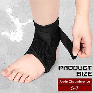 Honoson 2 Pcs Ankle Brace Kids Breathable Neoprene Ankle Support Ankle Compression Sleeve Comfortable Achilles Tendonitis Relief Elastic Foot Brace with Adjustable Wrap for Sprained Plantar Fasciitis