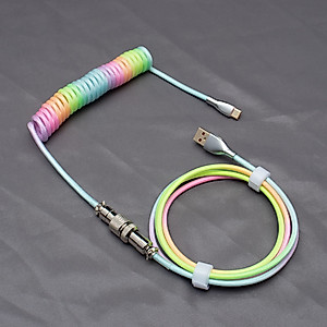 Sumgsn Custom Coiled Keyboard Cable USB Type-C for Mechanical Gaming Keyboard 1.8m