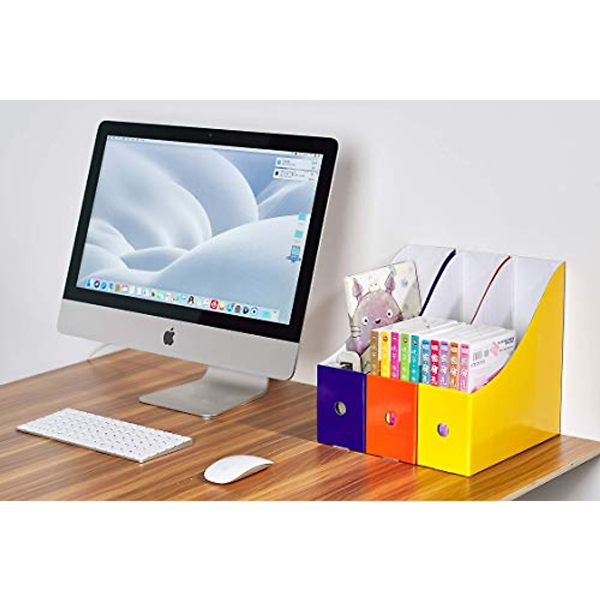 Magazine File Holder, Folder Holder, Magazine Organizer, Book Bins, Set of 6, Multi-Color