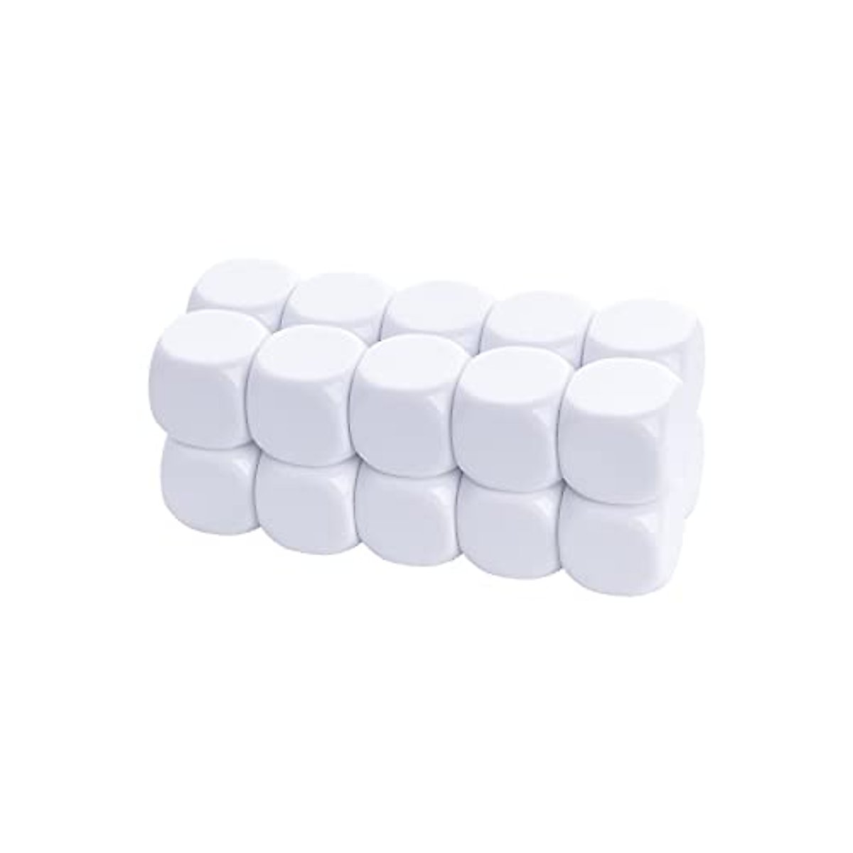 kaiheng 22mm Acrylic Dice with Smoothed Surface Six Sided Dice with Rounded Corner Blank White Dice Cubes for Board Games, DIY Sticker, Math Counting Teaching, Party Fun 20PCS