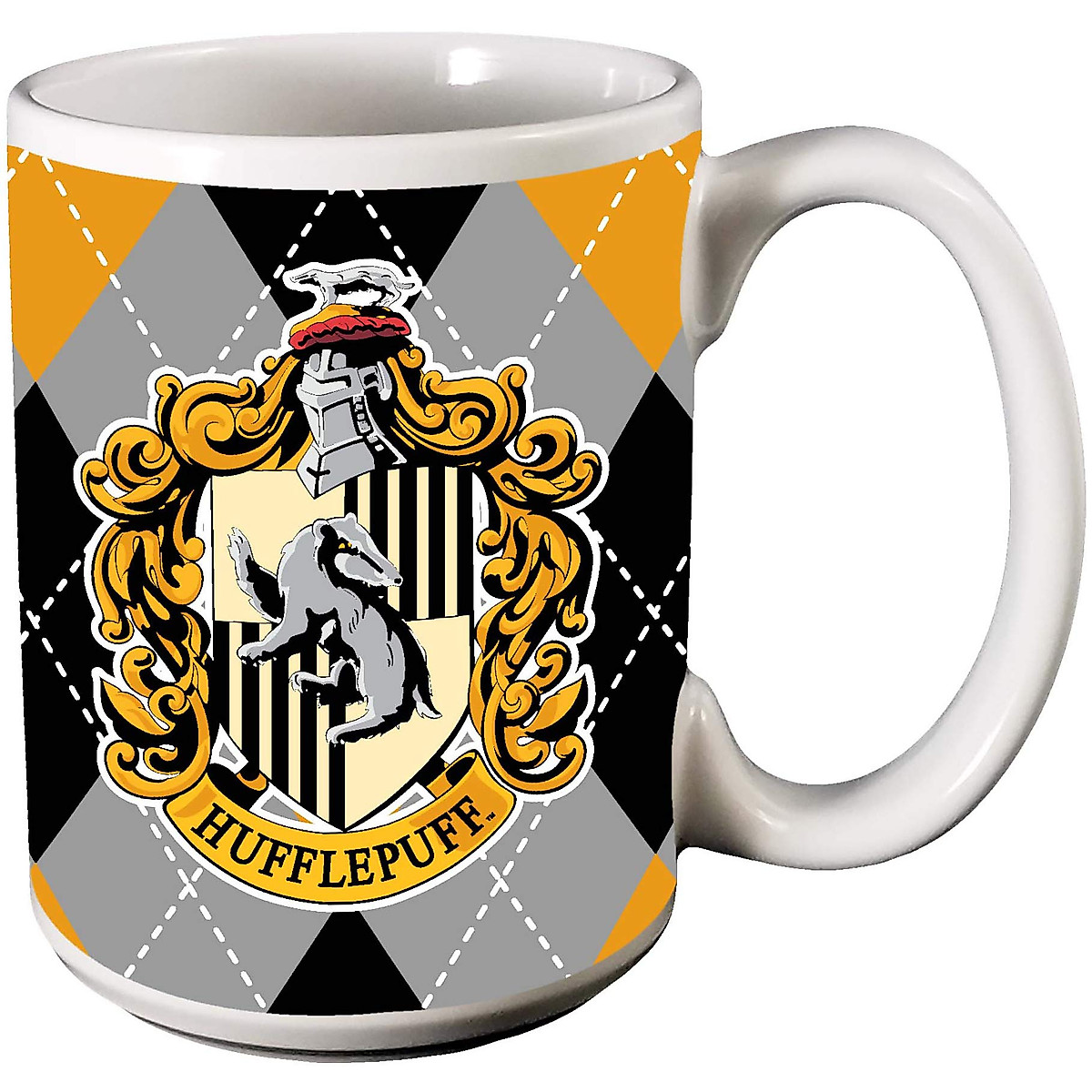 Spoontiques Harry Potter Ceramic Coffee Mug for Hot & Cold Beverages - Cute Mug for Coffee Lovers, 12 Oz - Hufflepuff