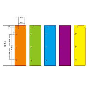 Khakho 10Pcs 3-Ring Binder Plastic Clapboard, Snap-in Bookmarks, Repositionable Document Tabs for Pages or Bookmarks, Reading Notes, Sorting Documents Signs (10)