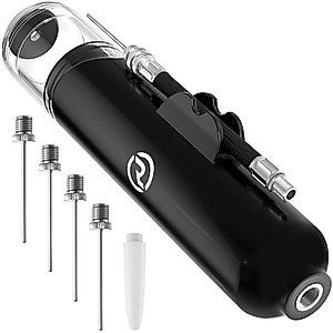 Ball Pump for Sports Balls - 5 Needles - Basketball Pump, Soccer Ball Pump - Air Pump for Balls, Volleyball, Football Accessories Equipment - Hand Pump for Inflatables - Never Lose Pin with Holder