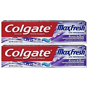 Colgate Max Fresh Toothpaste - KnockOut - With Odor Neutralizing Technology - Net Wt. 6 OZ (170 g) Per Tube - Pack of 2 Tubes