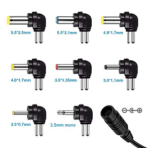 Powseed 12W Universal AC Adapter DC 3V 4.5V 5V 6V 7.5V 9V 12V Power Cord for Household Electronics CCTV IP Camers Routers Speaker Tablet Webcam USB Devices Multi Voltage 1000mA Wall Cord Charger
