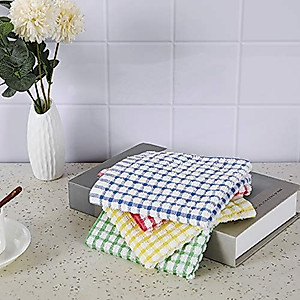 Oeleky Dish Cloths for Kitchen Washing Dishes, Super Absorbent Dish Rags, Cotton Terry Cleaning Cloths Pack of 8, 12x12 Inches