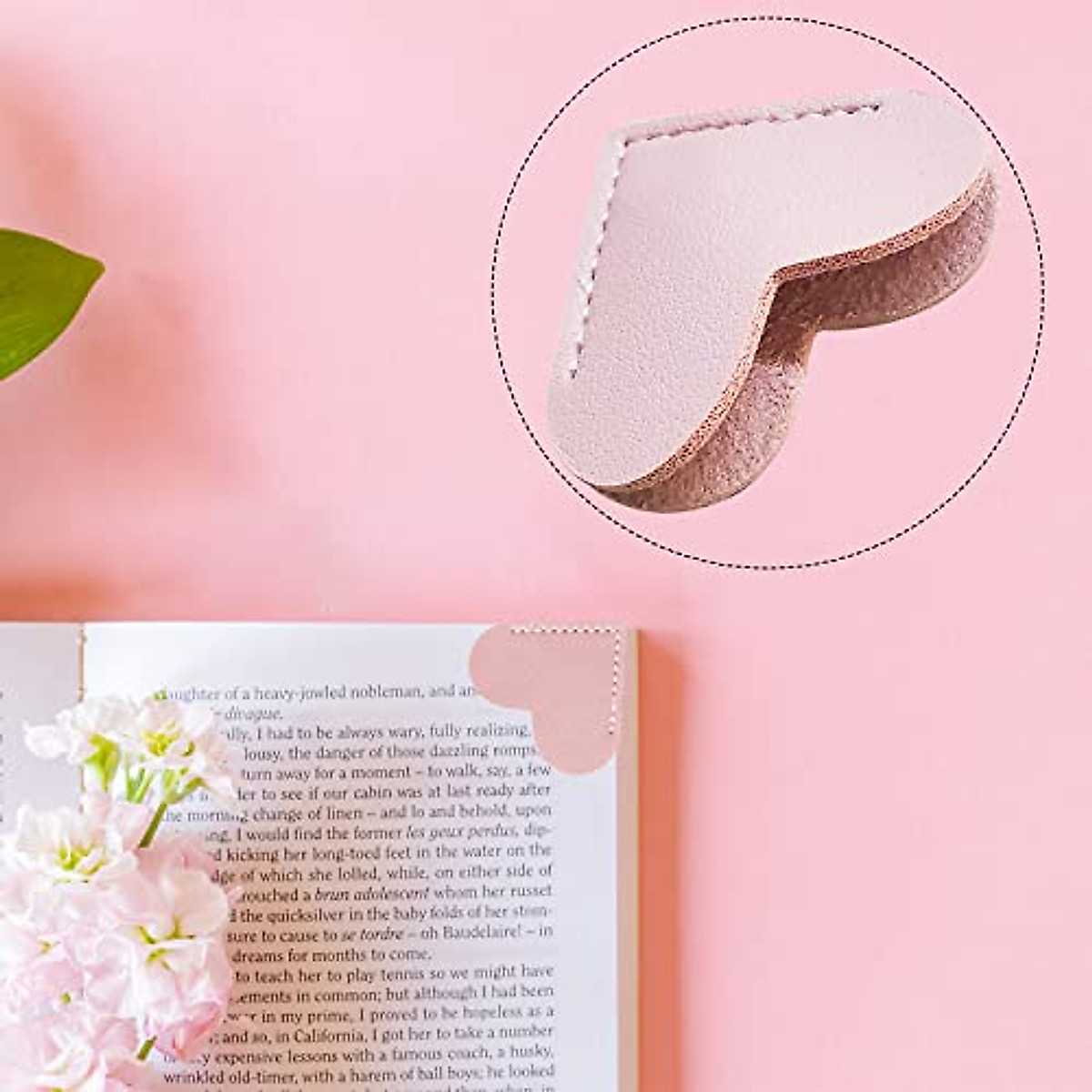 10 Pcs Leather Heart Bookmark Page Heart Corner Book Handmade Marks Reading Book Marke Cute Bookmarks for Bookworm Book Lover