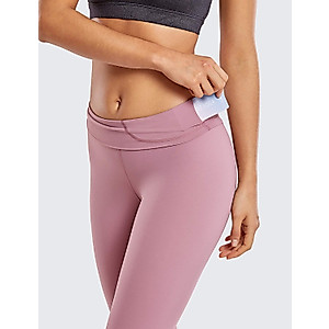 CRZ YOGA High Waisted Workout Leggings - 25 Inches Yoga Athletic Soft Naked Feeling Pants for Women Figue Pink Small