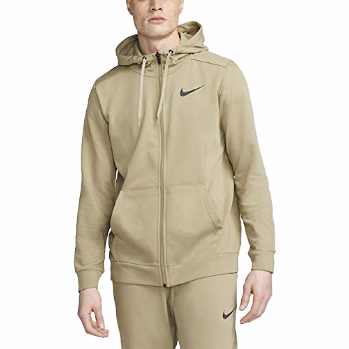 Nike Men Dri-FIT Full-Zip Training Hoodie (as1, alpha, l, regular, regular, Neutral Olive/Black)
