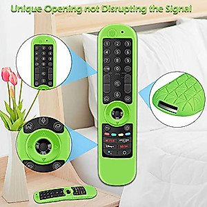 EVAHOM Remote Case for LG AN-MR21GA / AN-MR21GC, LG Magic Remote 2021 Cover with Anti-Shock Anti-Slip, Protective Silicone Sleeve Green Glow in Dark