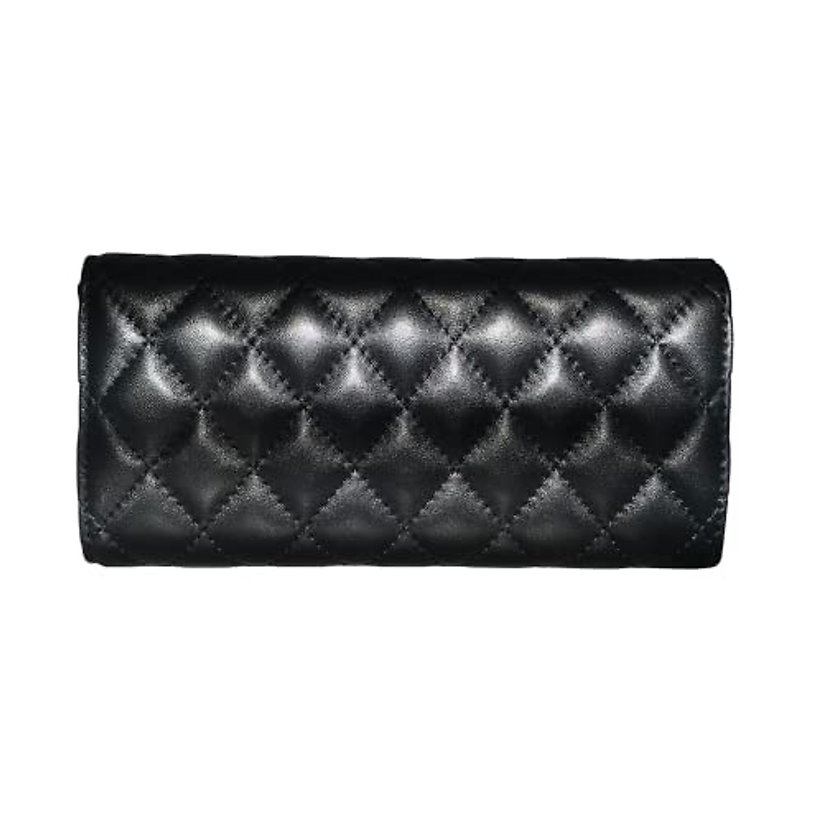 Luxury Black Quilted Leather Long Wallet Bifold Wallet Clutch Credit Card Holder Wallet Coin Purse Business Card Holder Gift for Women Gift for Girl