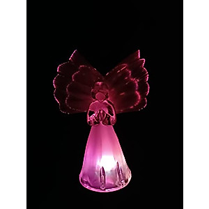 Starry Illuminate 1 PCS Solar Color Changing Style Garden Stake Light Pathway Stake Light (Fiber Wings Angel), Clear