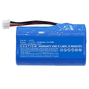 Synergy Digital Credit Card Reader Battery, Compatible with NEXGO N5 Credit Card Reader, (Li-Ion, 3.7V, 6700mAh) Ultra High Capacity, Replacement for NEXGO GX02 Battery