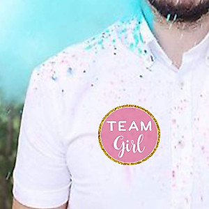 Mr.Mug Gold Gender Reveal Stickers- 80 Pack Team boy and Team Girl Baby Shower Sticker Labels, Perfect Gender Reveal Party Supplies, 2 Inch.