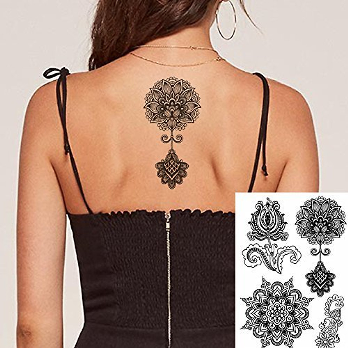 8 Sheets Temporary Tattoo Stickers Lace Sexy Body Waterproof Tattoo stickers Women Wedding Party