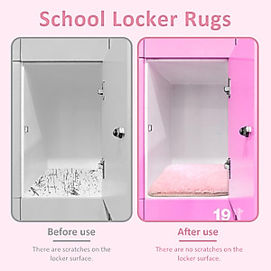 2 Pcs School Locker Rugs,12''Soft Fluffy Faux Fur Area Carpet with Anti-Slip Layer,Tie-dye Square Locker Decorations Aesthetic Nail Photography for Girls (Pink, 12×12in)
