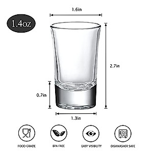 Crazystorey 40 Pack Heavy Base Shot Glasses, 1.4oz Whiskey Shot Glass Set Small Glass Cups for Liqueur Spirits Bar Party Favor Housewarming Gift