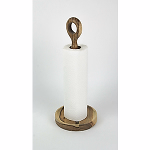 Exquisite Natural Acacia Wood Paper Towel Holder - Perfect Blend of Farmhouse Functionality and Boho-Inspired Aesthetics for a Stylish Kitchen Culinary Space