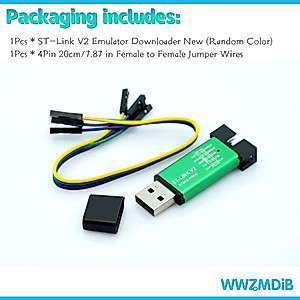 WWZMDiB ST-Link V2 Emulator Downloader Programmer Support STM32 SWD and STM8 Swim (Random Color) (1Pcs(Random Color))