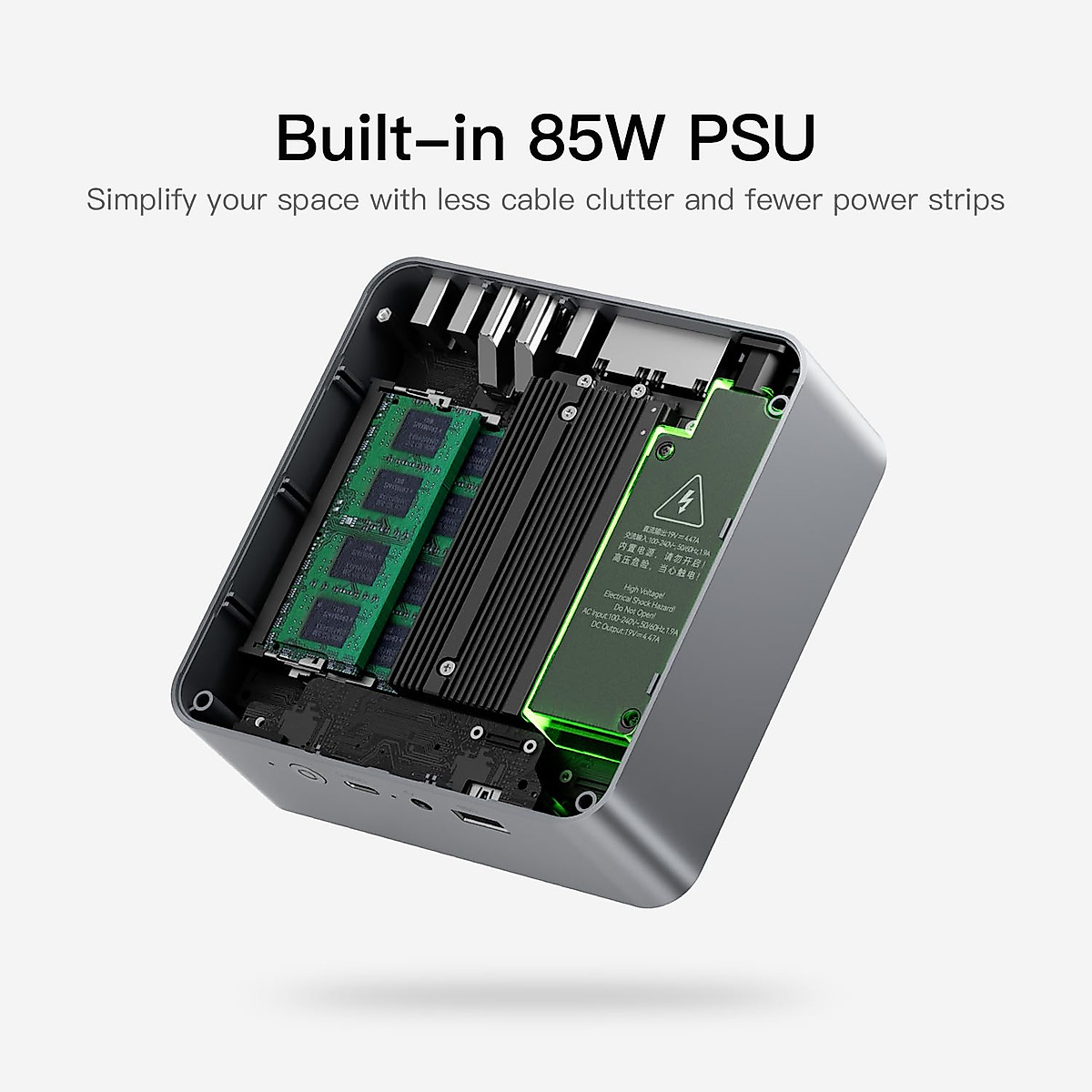 Beelink Mini PC, AMD Ryzen 7 5825U(6nm, 8C/16T) up to 4.5GHz, Mini Computer 16GB DDR4 RAM 500GB PCIe3.0x4 SSD, Micro PC 4K@60Hz Dual HDMI Display/WiFi6/BT5.2/Office/Home/HTPC/W-11 Pro